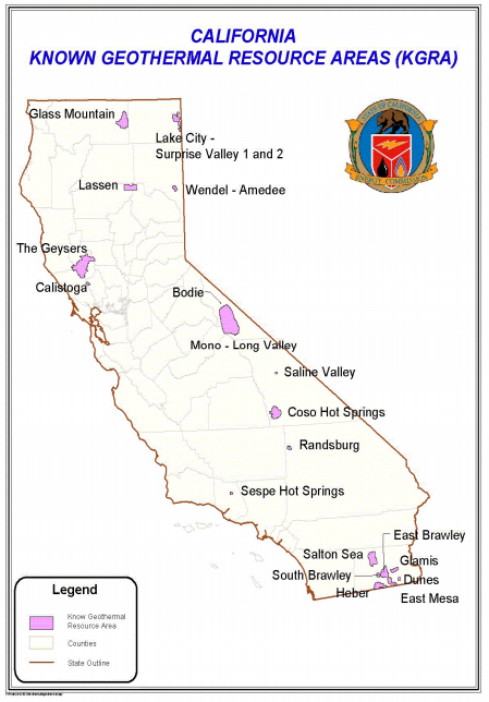 CA known geothermal resource areas | SIMCenter